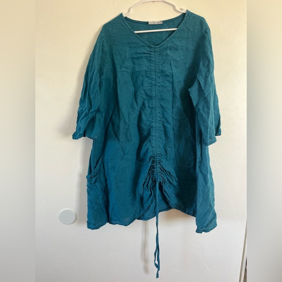 bryn Walker | Tops | Bryn Walker Teal Blue 0 Linen Tunic Size 1x | Poshmark